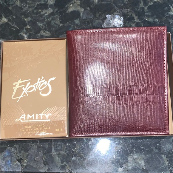 Amity | Bags | Amity Lizard Mens Wallet Nwt | Poshmark